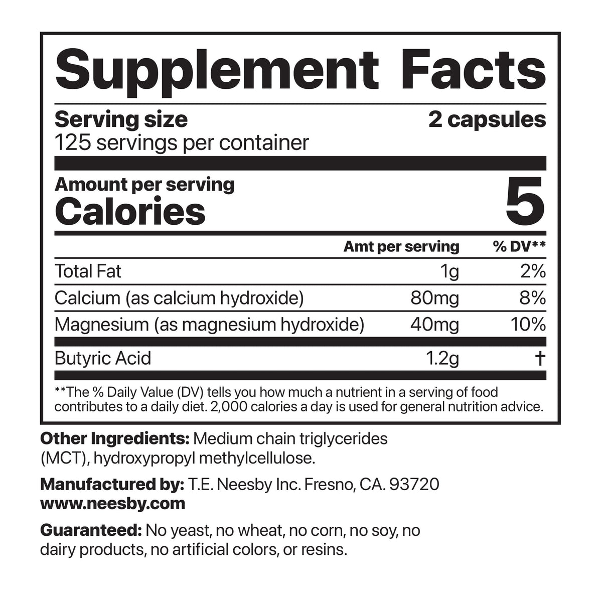 Butyric Acid Supplement | Butyrex® by T.E.Neesby